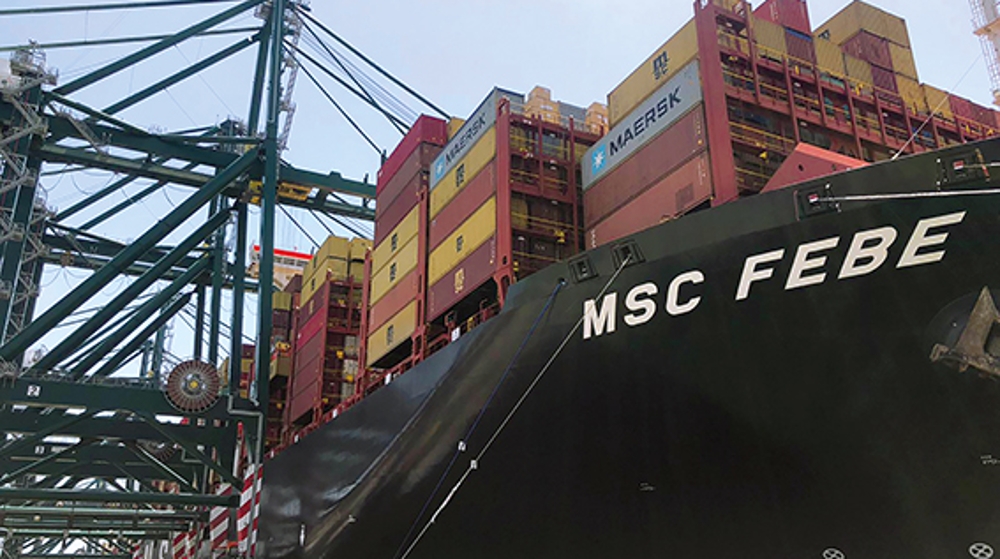 Hasta ocho grúas hacen frente en Valencia simultáneamente a la escala del “MSC Febe”